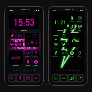 PROMO OFFER Neon Colors App Icons Ios 14 Red, Pink, Purple, Yellow ...