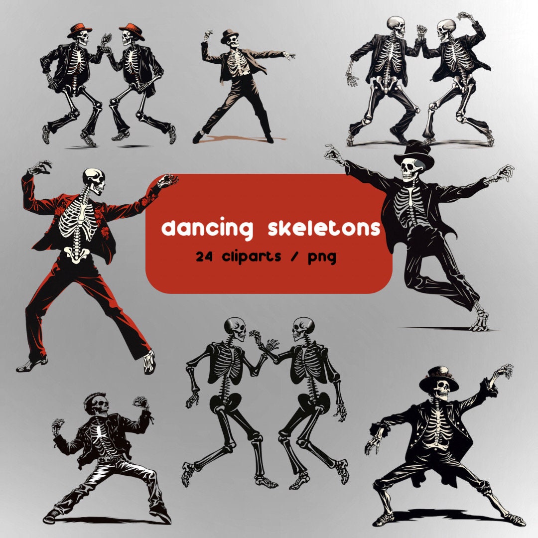 Clipart Skeletons Dancing Halloween Witchy Dancer PNG Sublimation ...