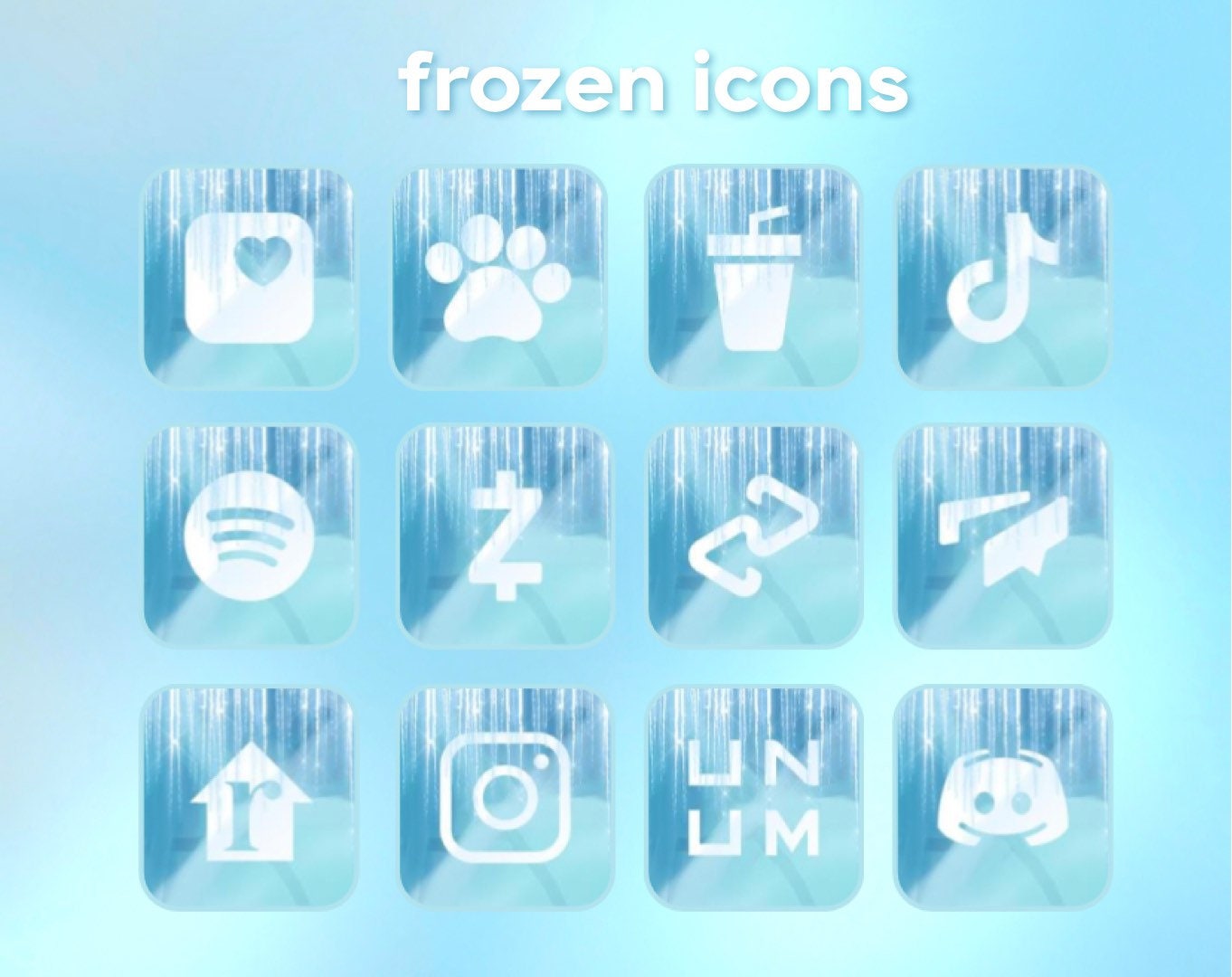 Frozen App Icons, Pastel Blue, Winter, Snowy, Holidays Theme, Snowflake ...