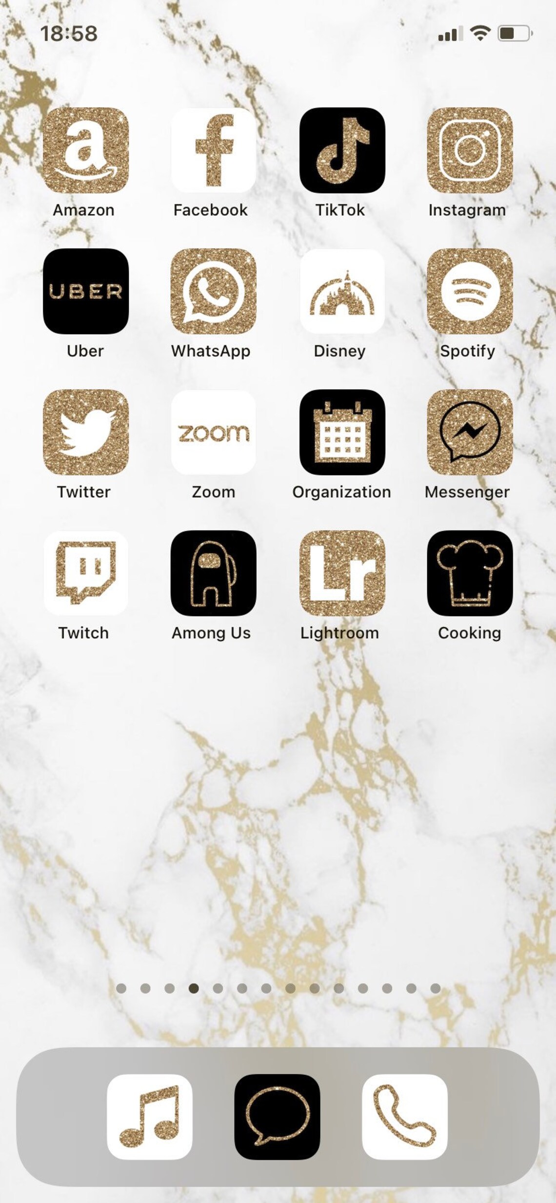App Icons Gold Four Seasons Glitter Golden Black White - Etsy