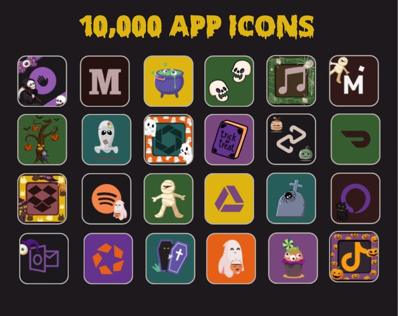 10000 App Icons Bibbidi Bobbidi Boo Halloween Theme - Etsy