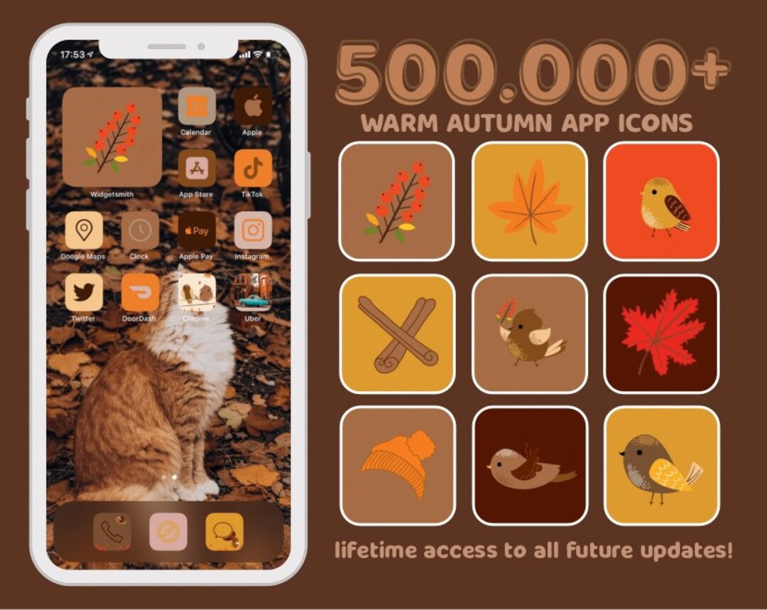 Warm Autumn App Icons | Brown, Beige, Yellow, Orange, Neutral | Fall ...