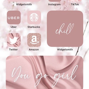 App Icons Pink & Glitter | Cute Aesthetic Pink Pastel, Widgets With ...