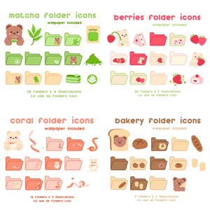 MEGA Bundle Kawaii Desktop Folder Icons, Halloween, Summer, Autumn ...