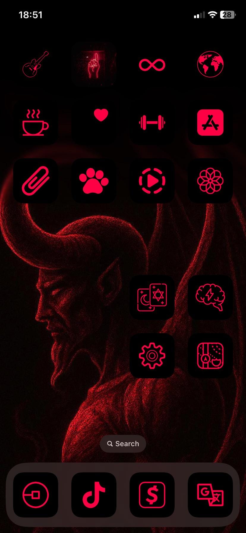 App Icons Neon Red, Black App Covers, Custom Your Home Screen - Etsy