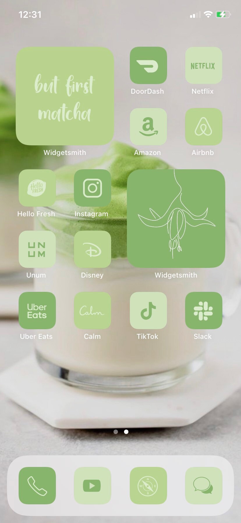 Ios 14 Matcha App Icons Green Mint Organic Grass Tones - Etsy