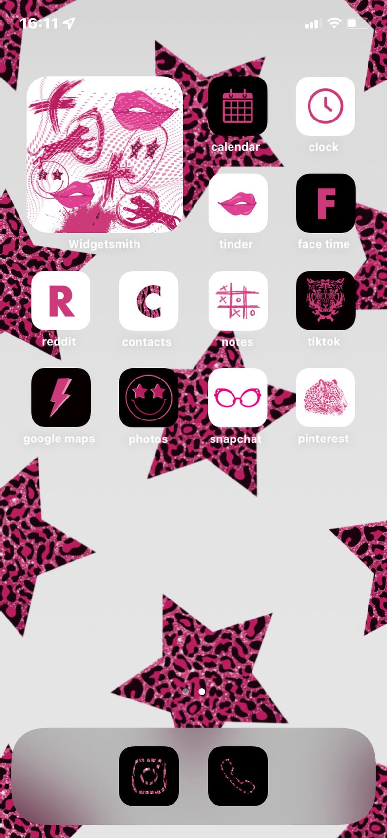 App Icons Theme Preppy Pink Fuchsia Glitter Leopard Zebra - Etsy