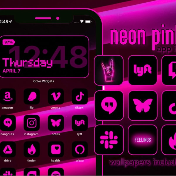 Neon App Icons - Etsy