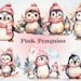 Clipart Baby Pink Penguin Winter PNG Template Christmas Scratchbook ...