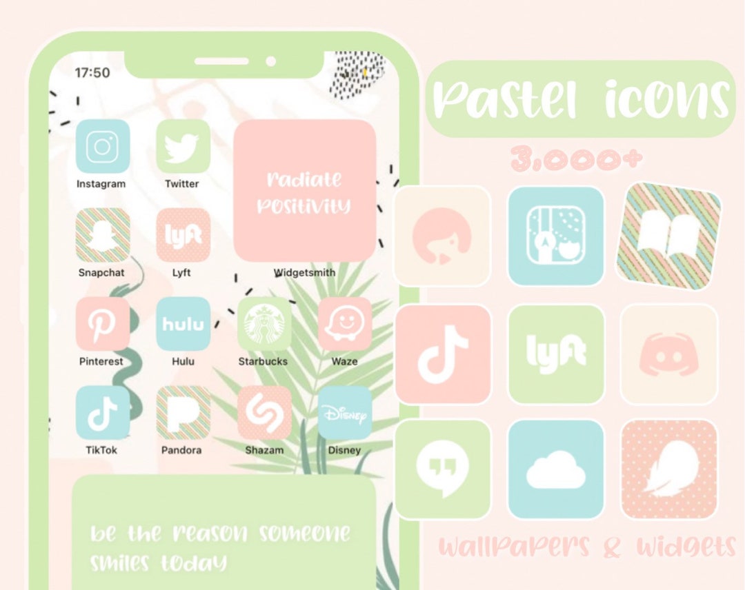 3,000+ App Icons Pastel | Soft, Pink, Blue, Green, Mint, Cute, Rainbow ...