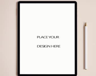 White iPad Mockup, Device Mockup, Digital Planner, iPad Planner, Stock ...