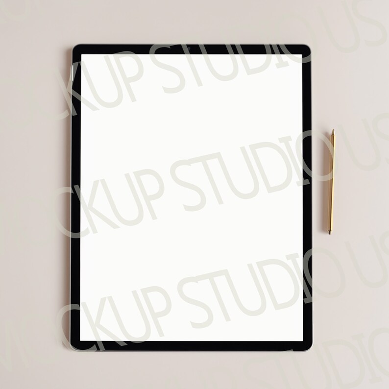 White iPad Mockup, Device Mockup, Digital Planner, iPad Planner, Stock ...