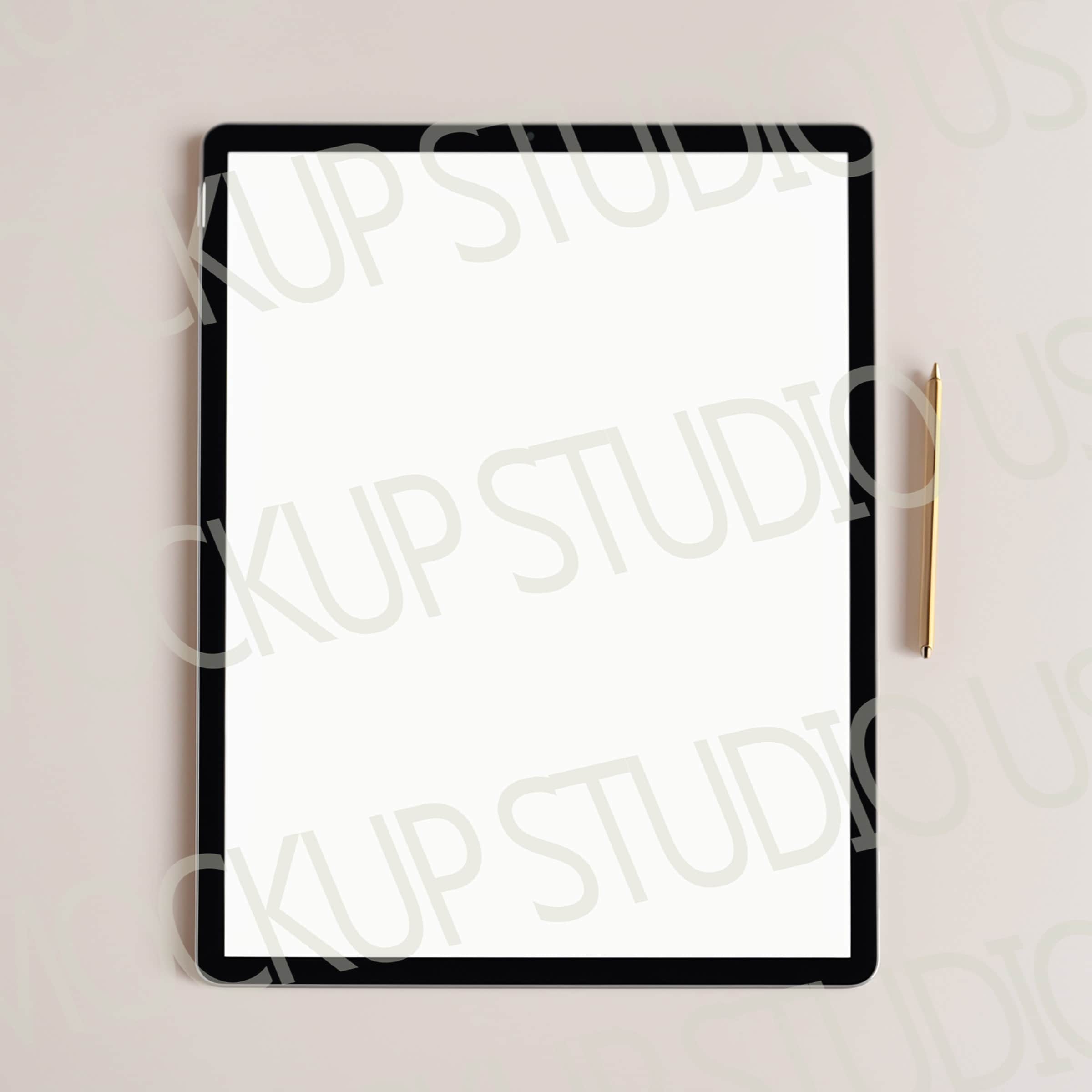 White iPad Mockup, Device Mockup, Digital Planner, iPad Planner, Stock ...