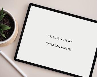 White iPad Mockup, Device Mockup, Digital Planner, iPad Planner, Stock ...