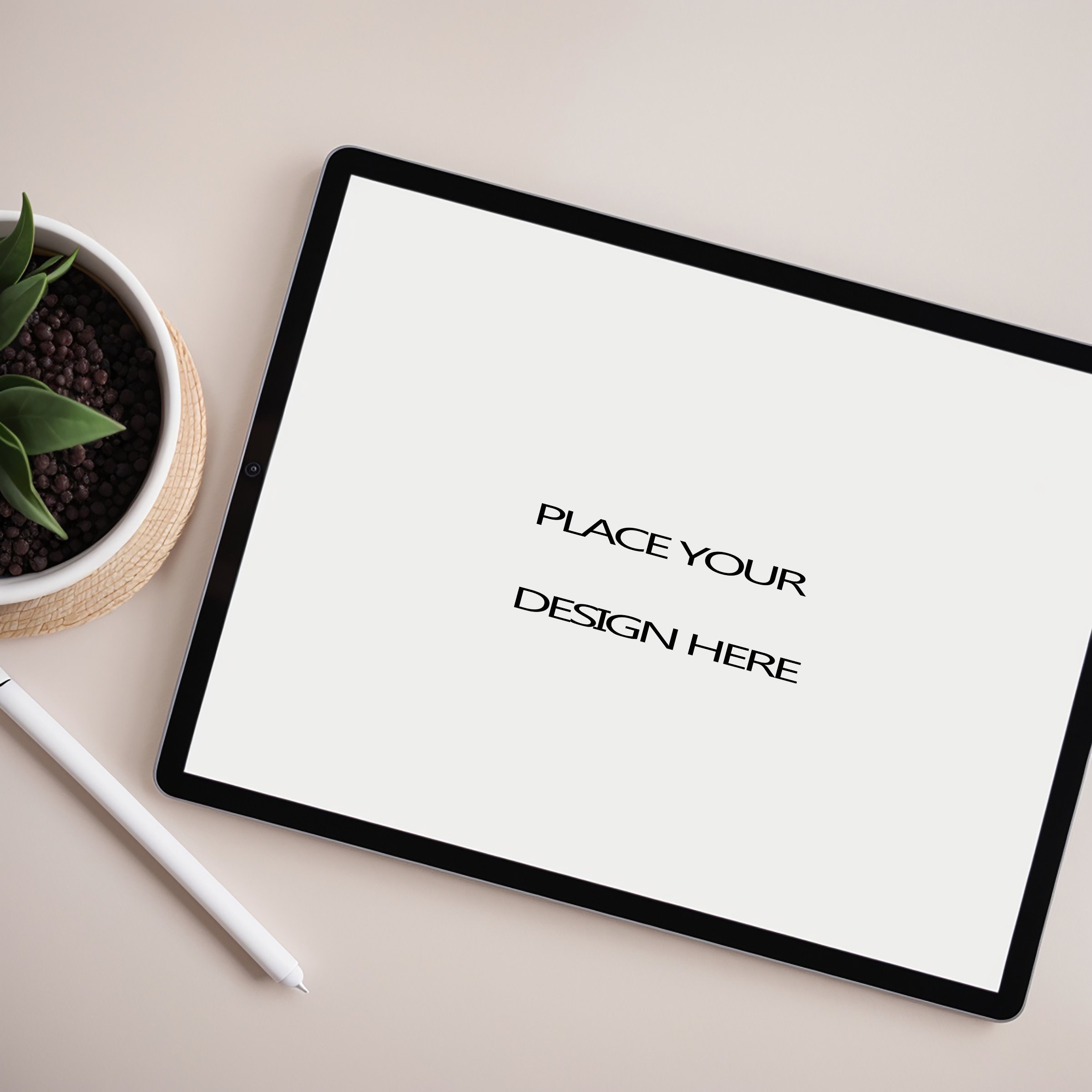 White iPad Mockup, Device Mockup, Digital Planner, iPad Planner, Stock ...