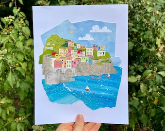 Handcut Collage Art 8x10 Fall Landscape - Etsy