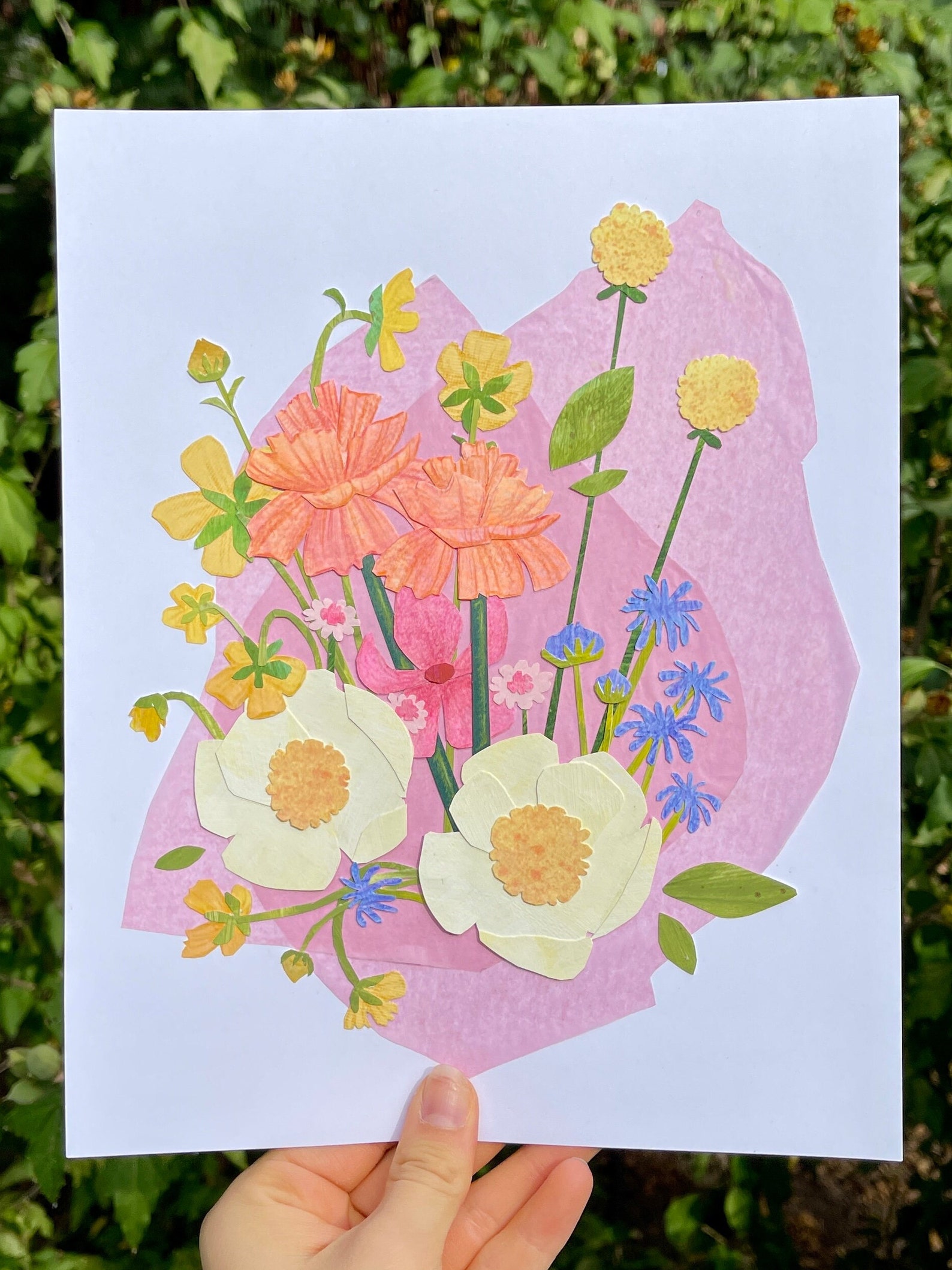 Original Handcut Collage Art 8x10 Bouquet - Etsy