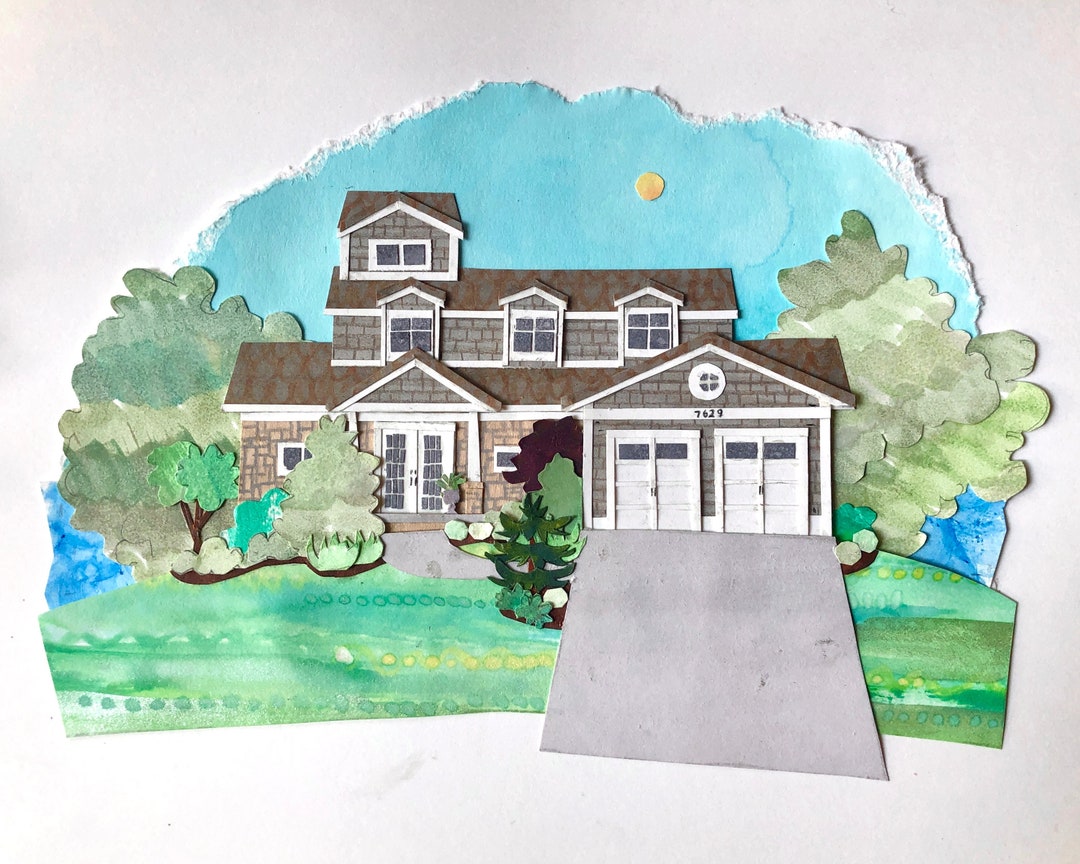 Handcut Collage Art // Custom Personalized House - Etsy