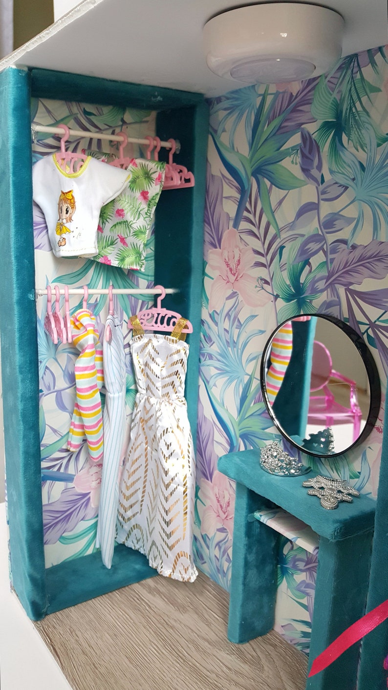 Doll Walk in Wardrobe Closet, Doll Closet, Large Doll Closet, Girls ...