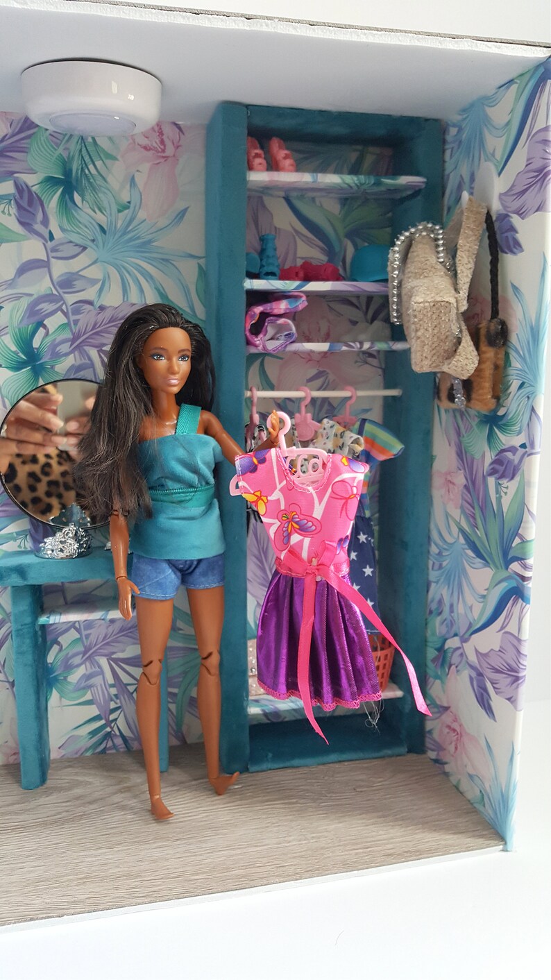 Doll Walk in Wardrobe Closet, Doll Closet, Large Doll Closet, Girls ...