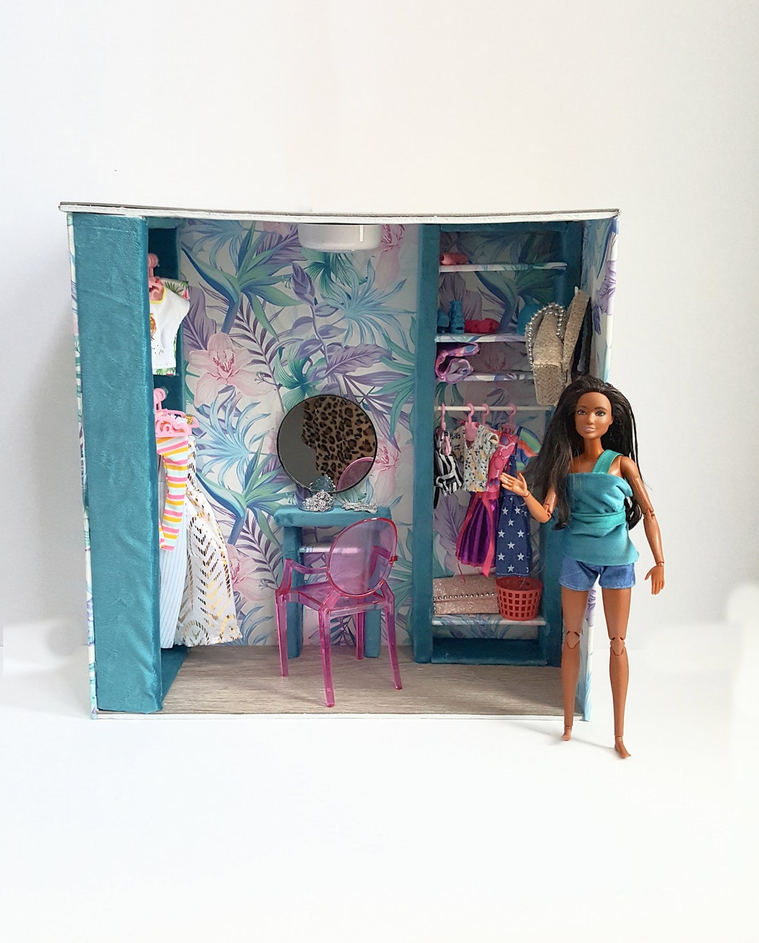Doll Walk in Wardrobe Closet, Doll Closet, Large Doll Closet, Girls ...