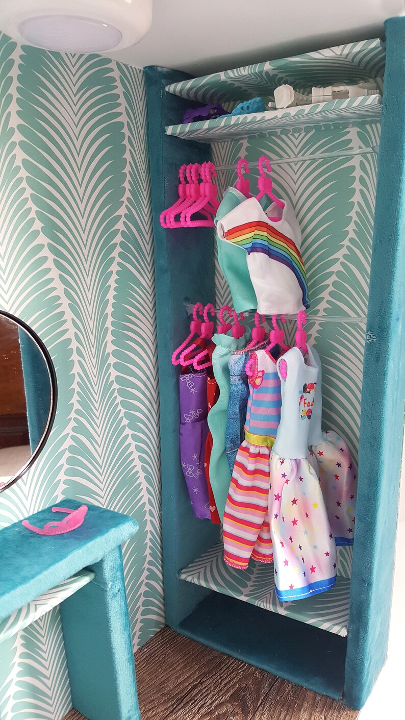 Doll Walk in Closet, Girls Birthday Gift Set, Doll Closet, Doll Ottoman ...