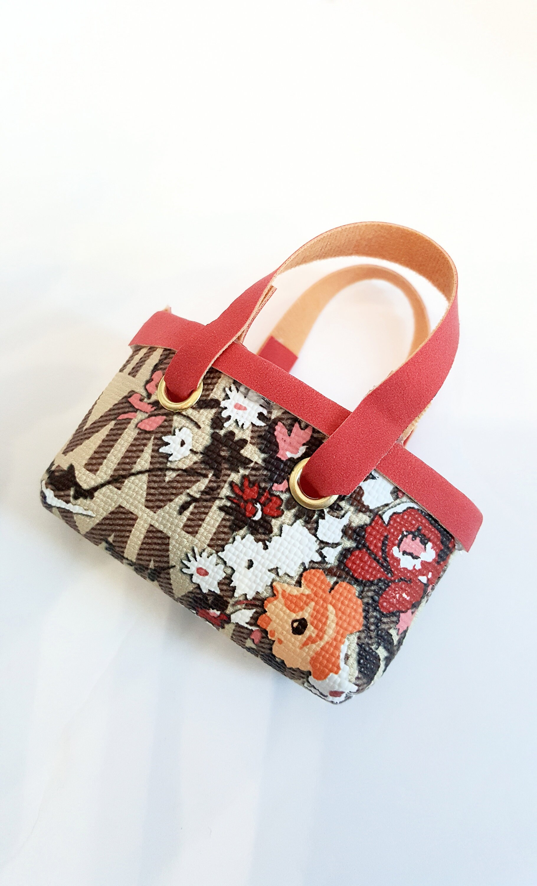 Red Designer Doll Handbag, Miniature Handbag, Doll Purse, 1:6 Scale ...