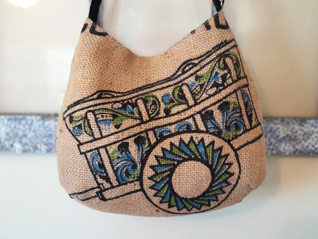 Large Burlap Crossbody Bag, Coffee Sack Purse - Etsy