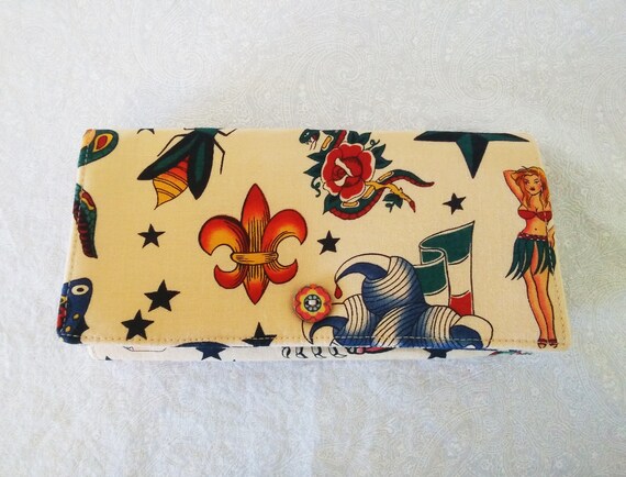 Tattoo Pin up Wallet With Novelty Fabric - Etsy