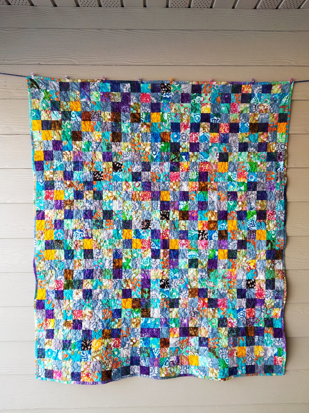 Batik Patchwork Quilt, Couch Throw, Lap Quilt - Etsy