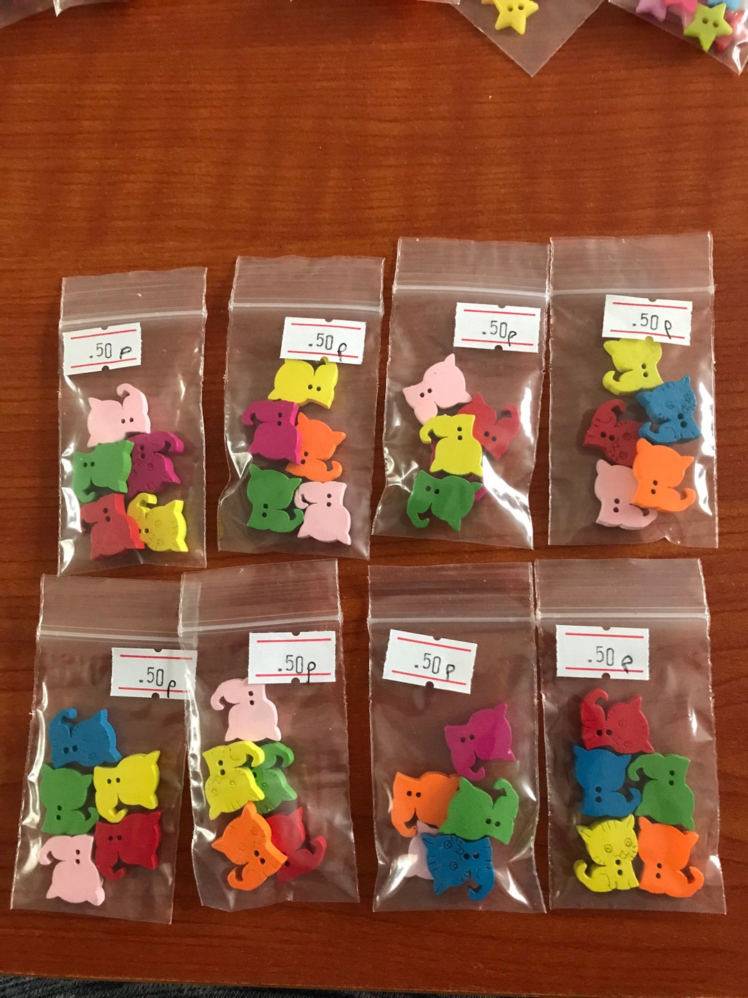 Cat Shaped Buttons in Mixed Colours - Etsy