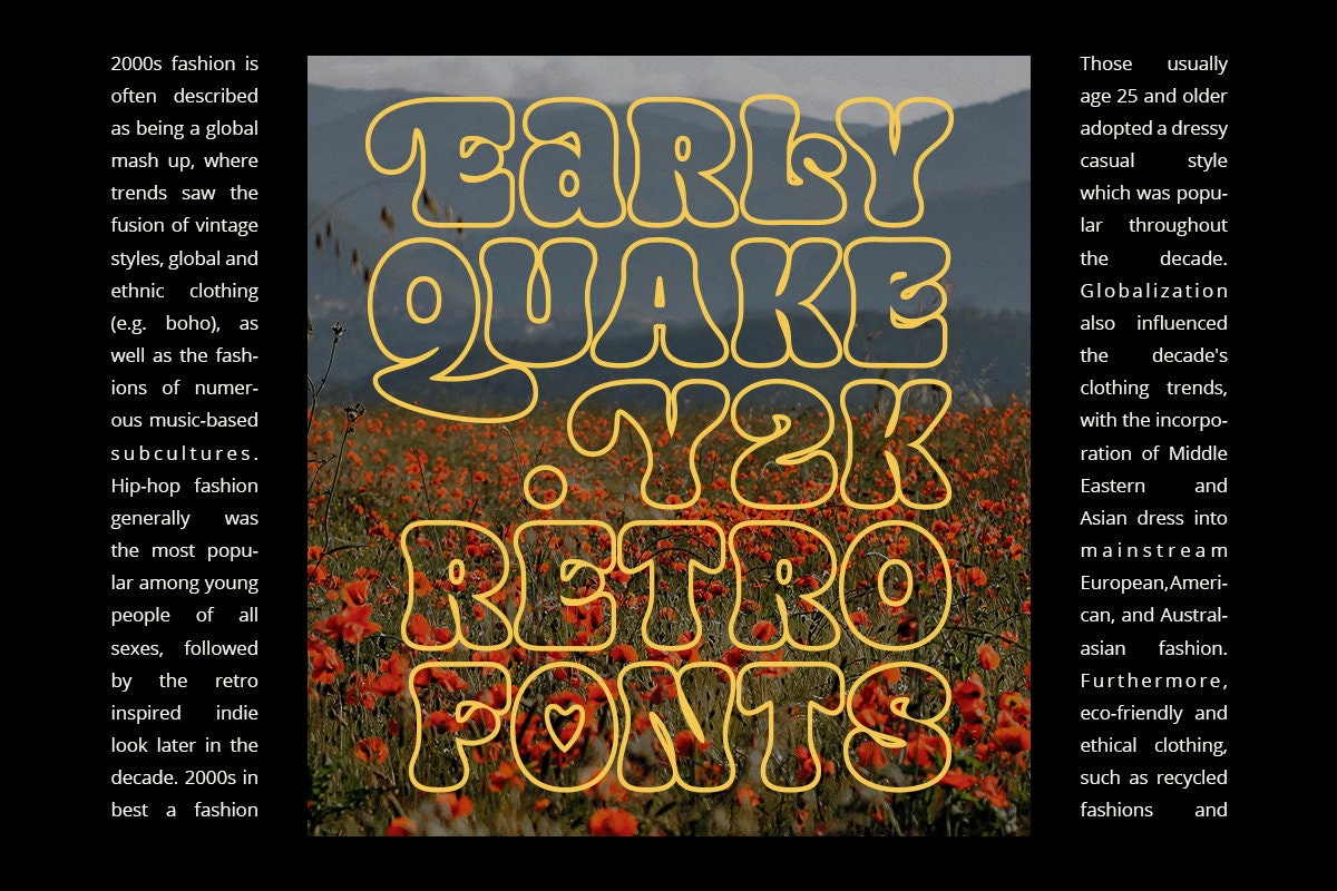 Early Quake Font, Retro Wavy Font, Fonts Procreate, Fonts Cricut, 60s ...