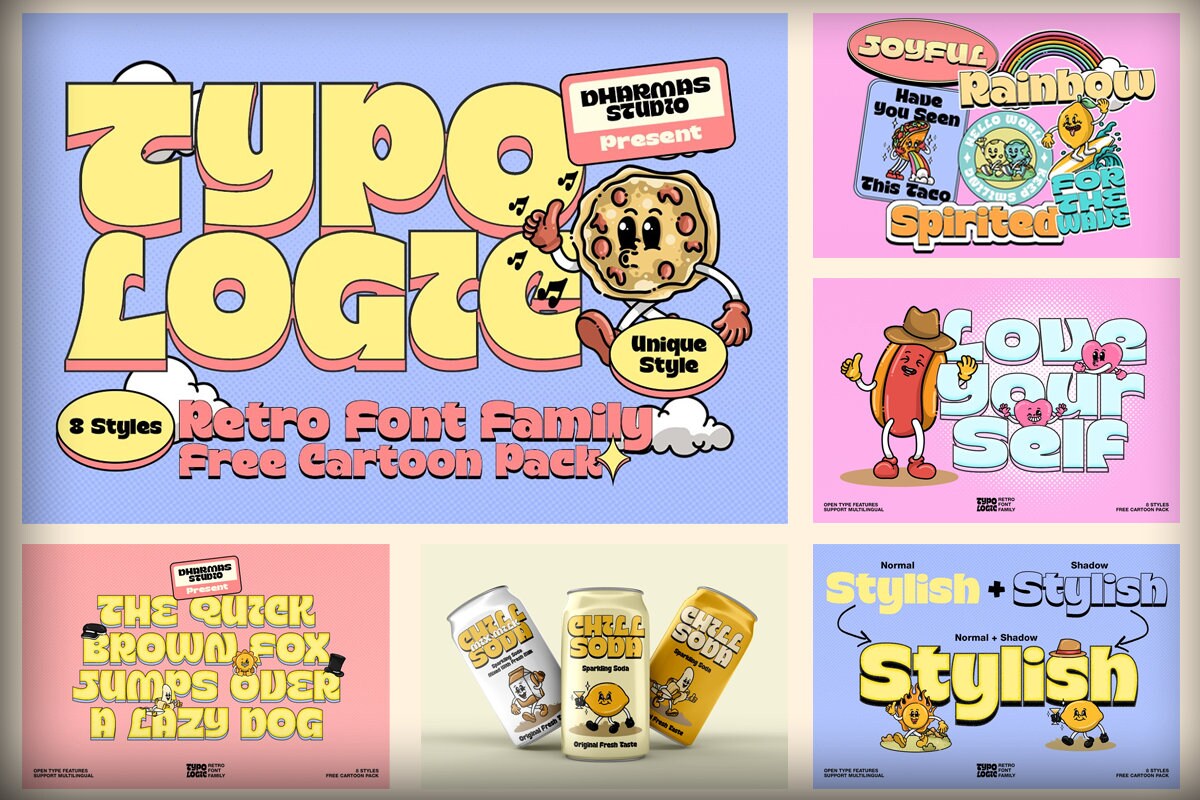 Modern Retro Font Bundle Vol. 2 - Font Bundle, Cricut Font, Font Bundle ...