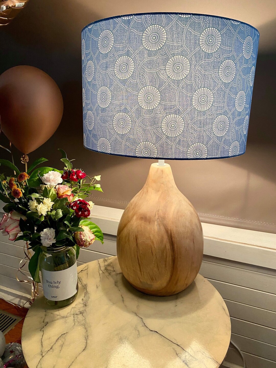 Kangaroo Path Lampshade by Roseanne Morton, Aboriginal Lampshade, Blue ...