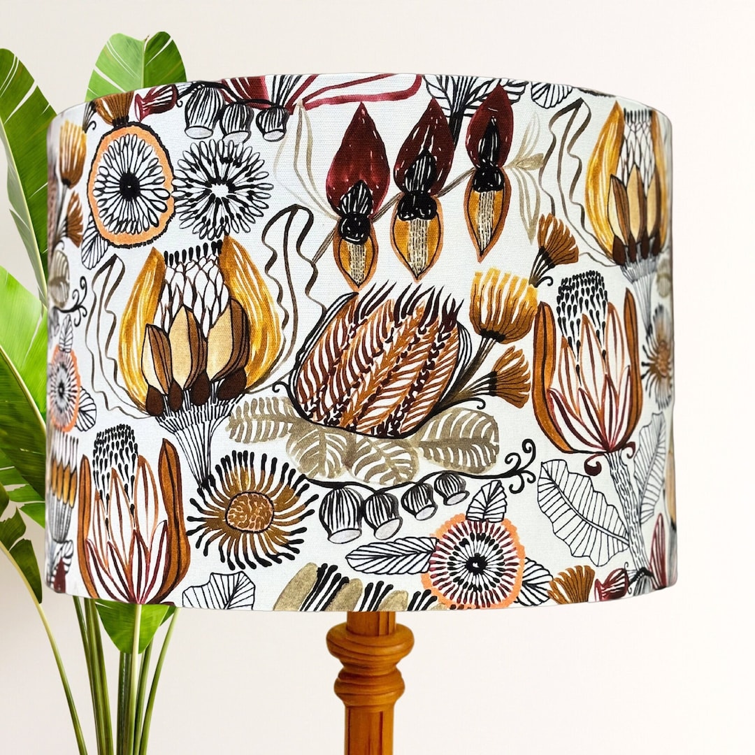 Native Floral Lampshade | Handmade Australian Cotton Shade - Etsy Australia