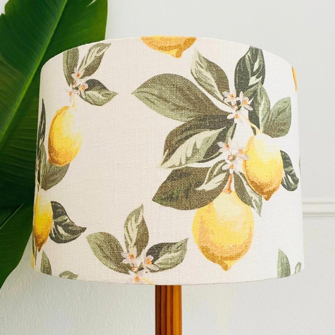 Vintage Lemon Linen Lampshade Farm House Lamp Linen - Etsy