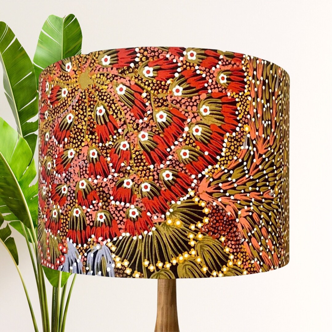 Bush Banana Aboriginal Lamp Shade | Aboriginal Art Lampshade | Handmade ...