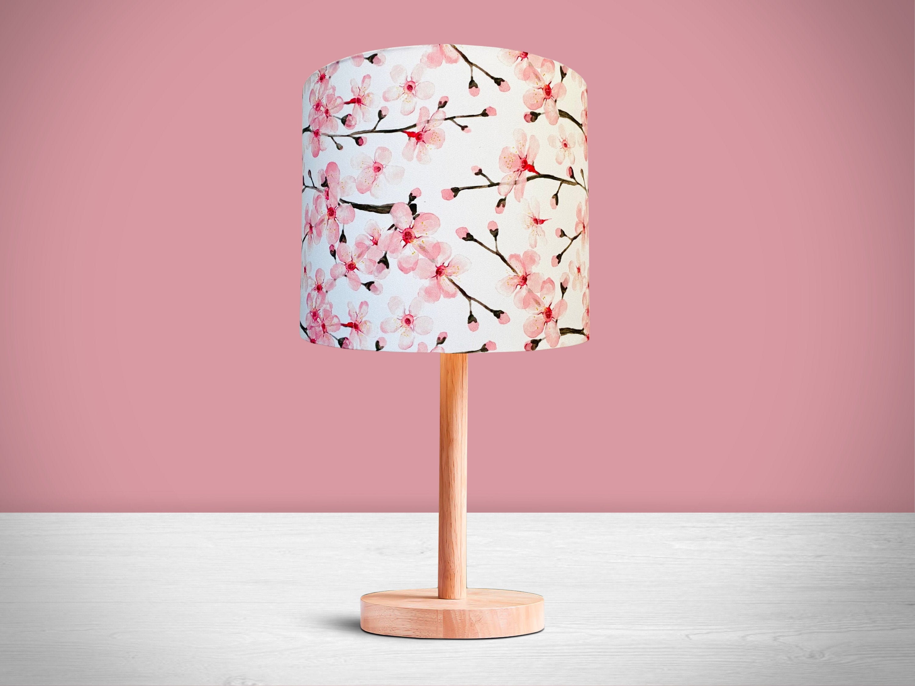 Cherry Blossom Lampshade Handmade Lamp Shade White and Pink - Etsy ...