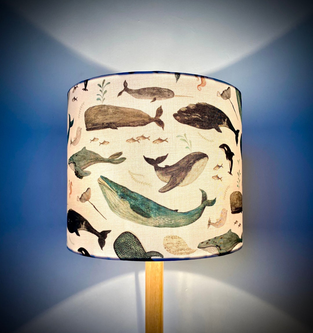 Buy Ocean Lampshade, Handmade Lamp Shade, Whales Lamp, Whales Nursery ...