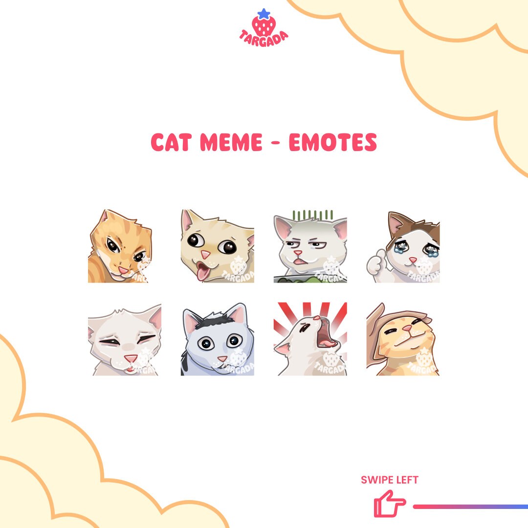 Meme Cat - Emotes (pack of 8) - Etsy