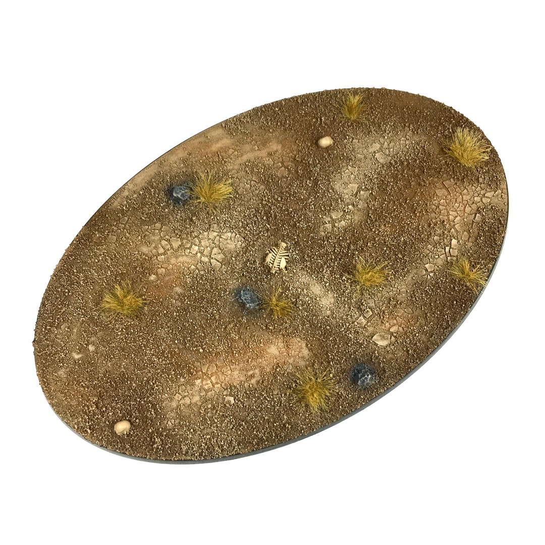 170mm Painted Miniatures Base EARTH Oval 3D Resin Scenic Figure Stands ...