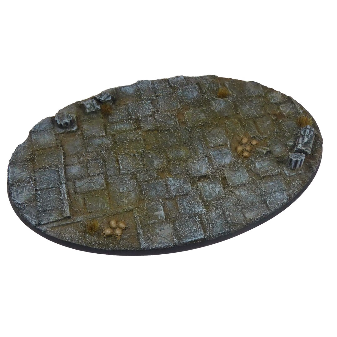 170mm Painted Miniatures Base RUINED TEMPLE Oval 3D Resin Scenic Figure ...