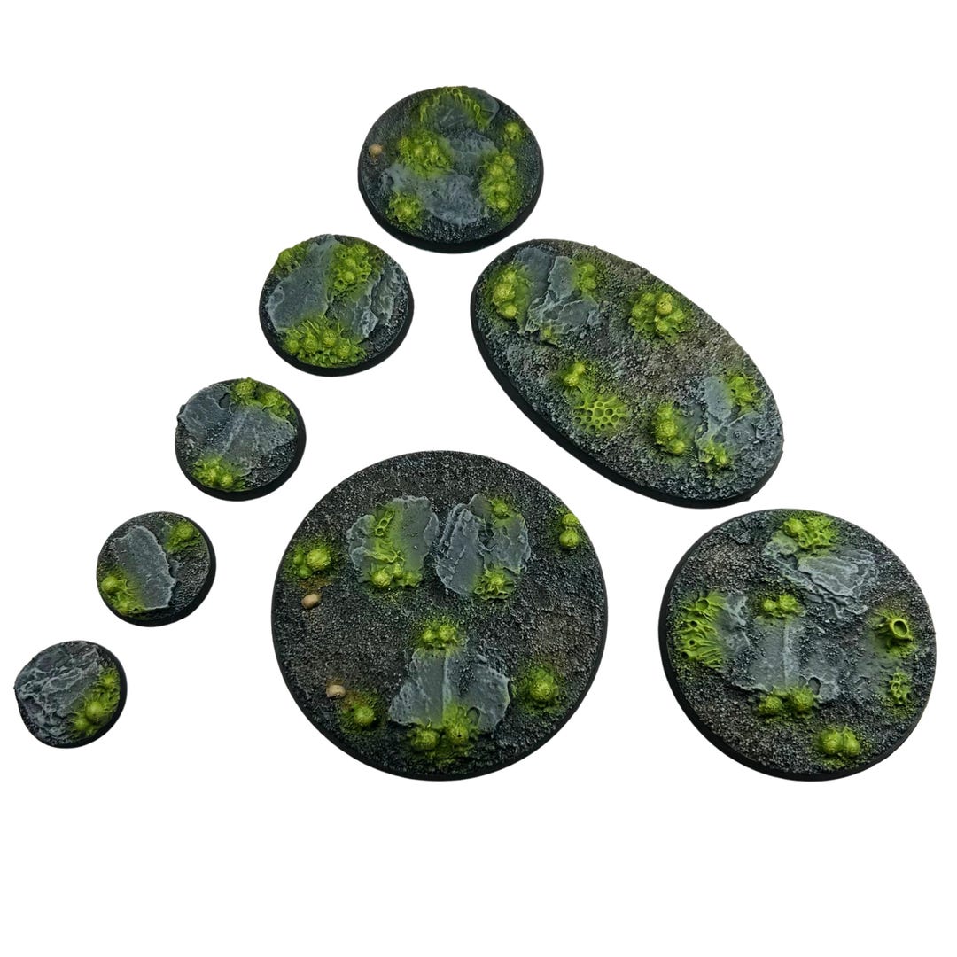 Painted Miniatures Bases - TOXIC SWARM - All Sizes, Round & Oval, 3D ...