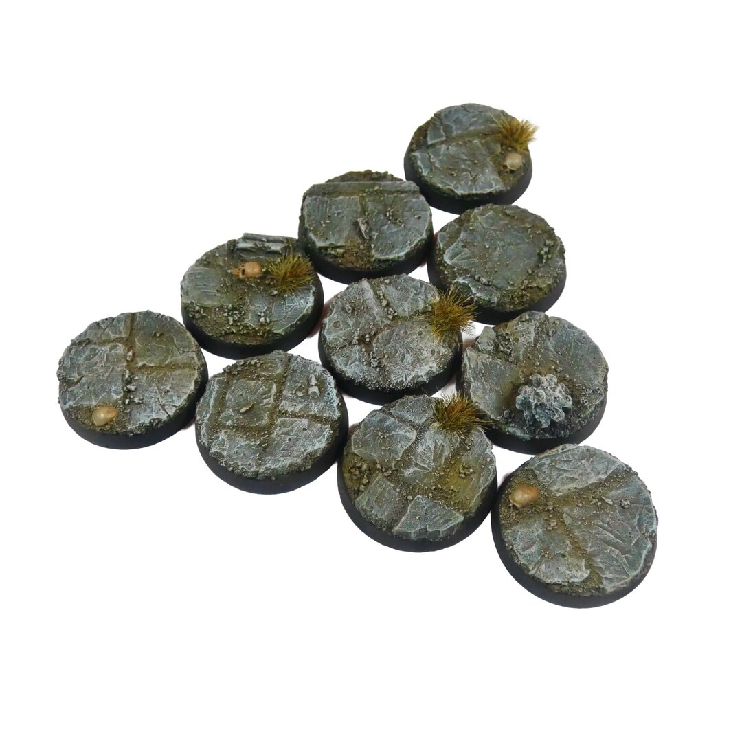 25mm Bases for Miniatures, Painted ANCIENT TEMPLE, 10 Wargaming and ...