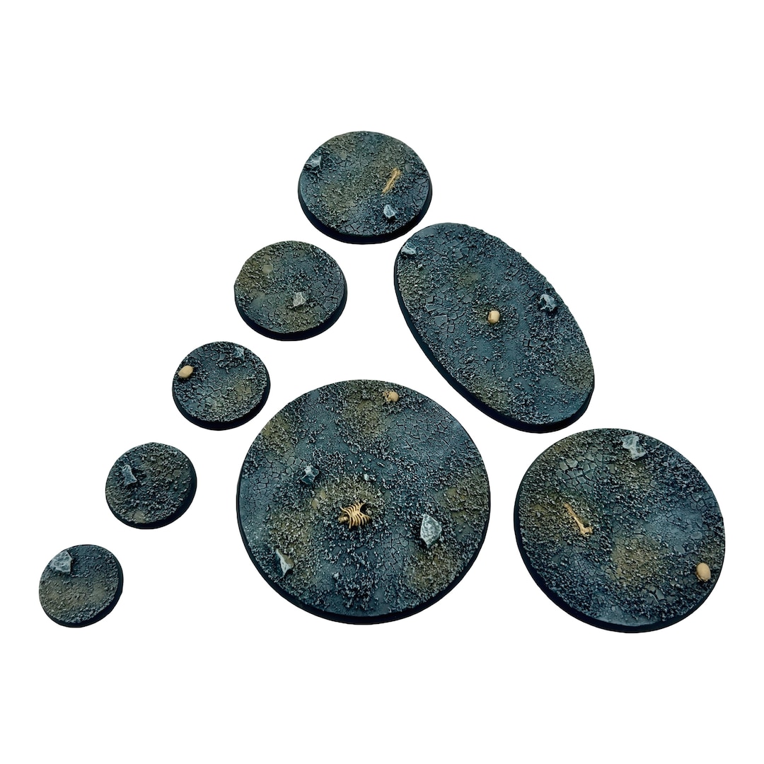 Painted Miniatures Bases - ASH SURFACE - All Sizes, Round & Oval, 3D ...