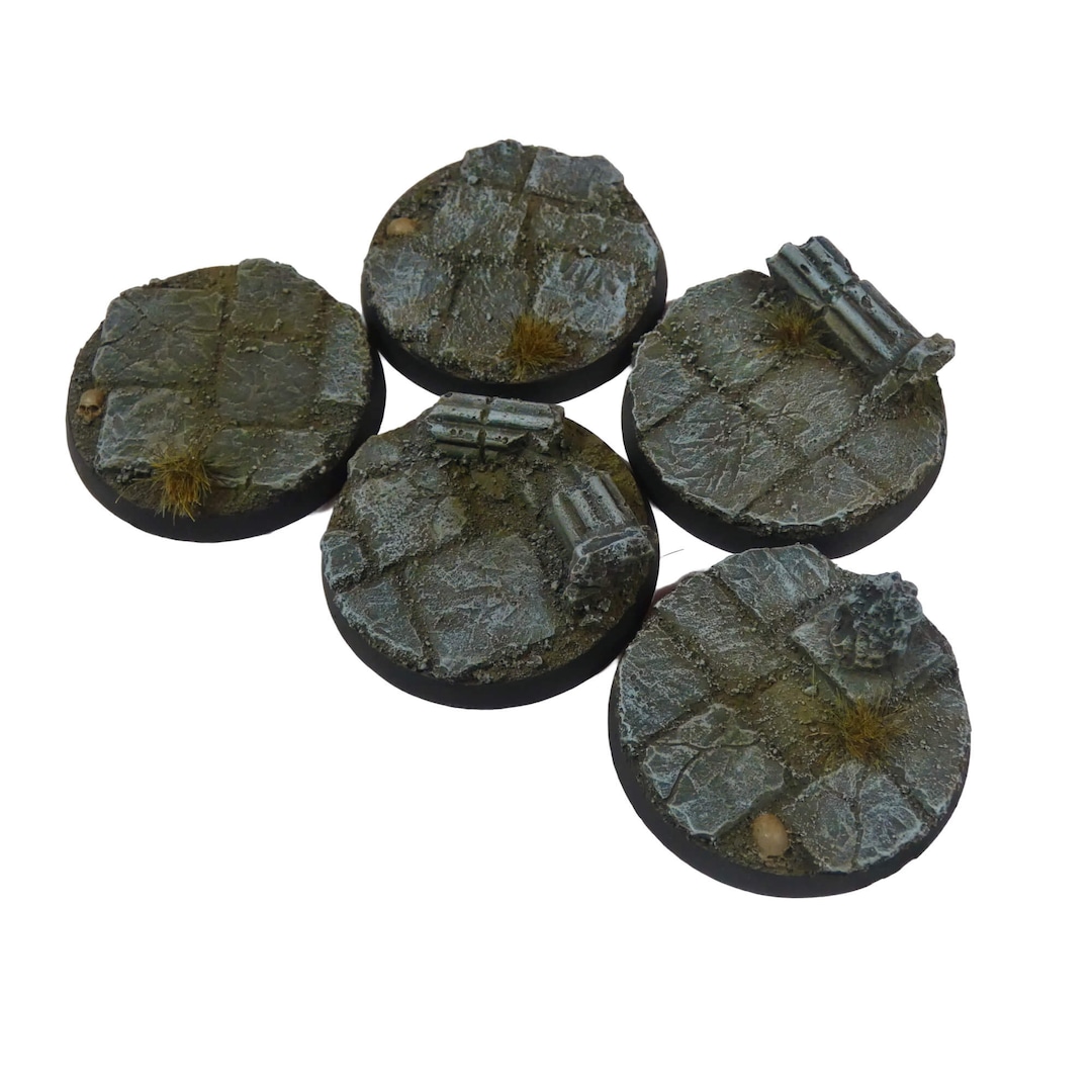 40mm Bases for Miniatures, Painted ANCIENT TEMPLE, 5 Wargaming and Role ...