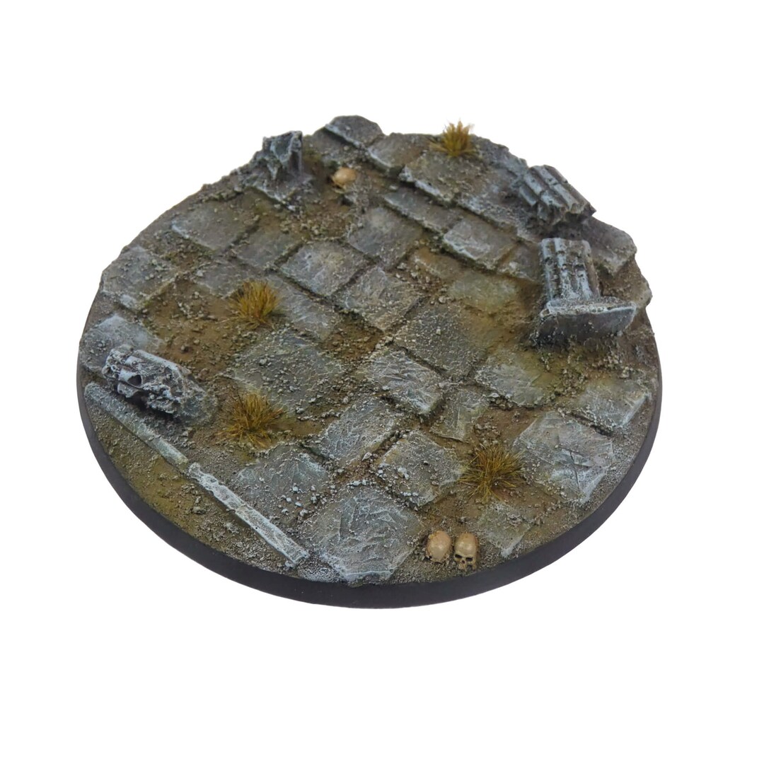 100 Mm Base for Miniatures, Painted ANCIENT TEMPLE, 1 Wargaming and ...