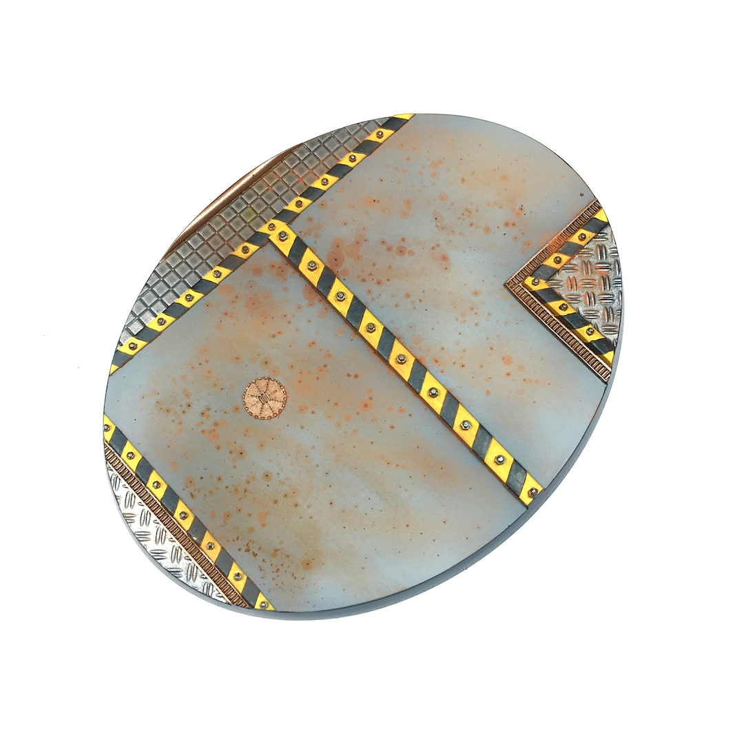 120mm Painted Miniatures Base INDUSTRIAL FACTORY Oval 3D Resin Scenic ...