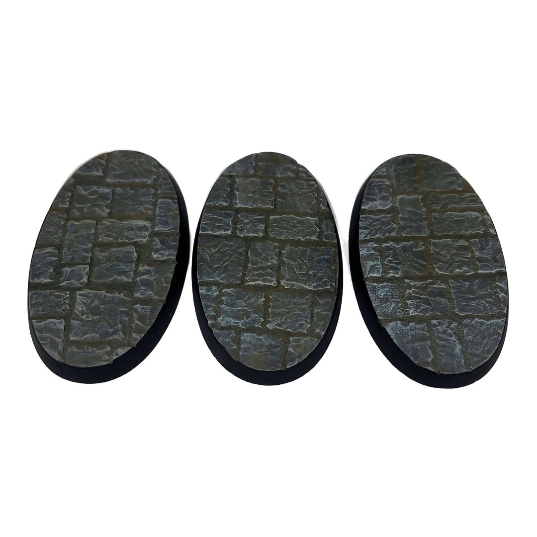 75mm Bases for Miniatures, Painted COBBLESTONE CITY, 3 Wargaming and ...