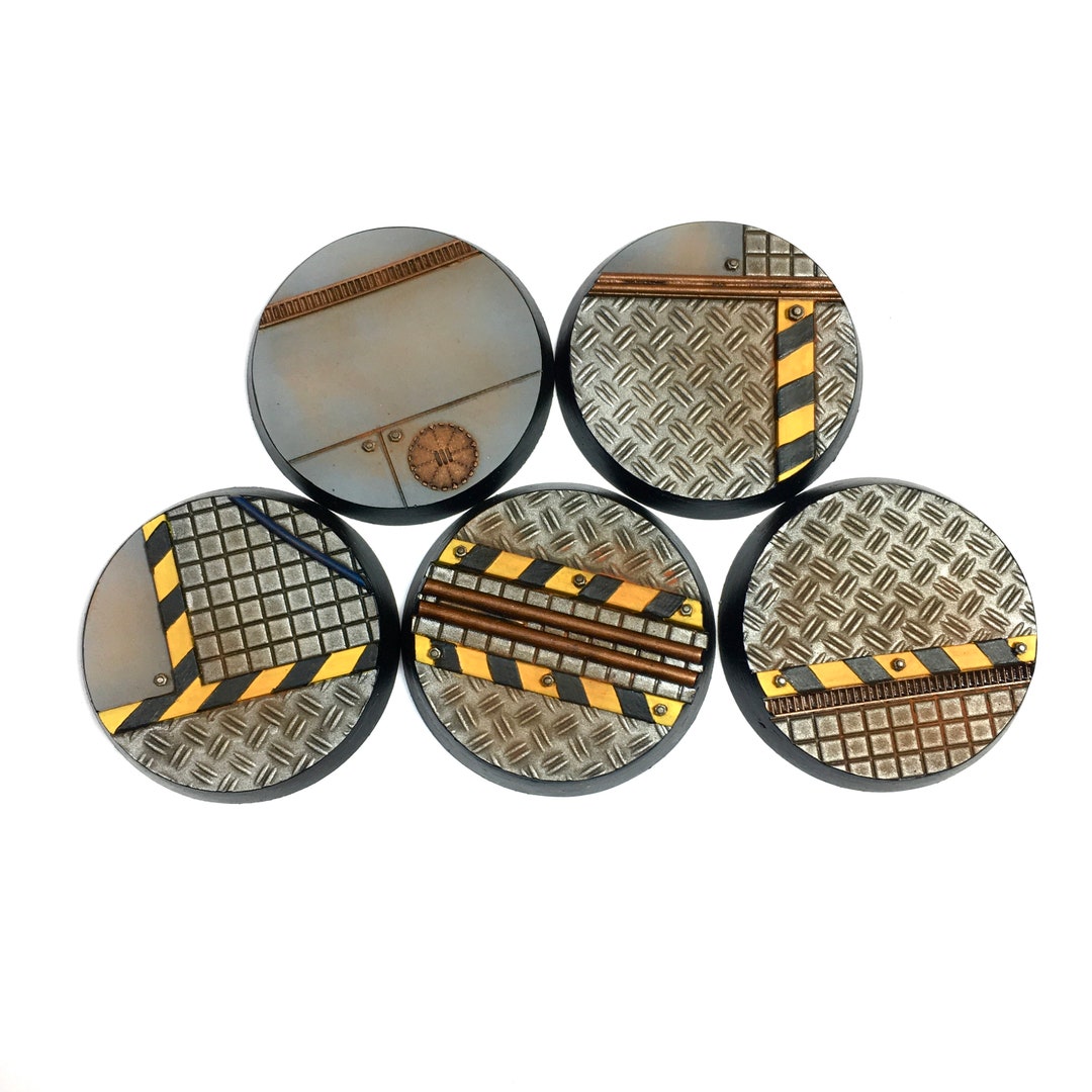 40mm Bases for Miniatures, Painted METAL INDUSTRY, 5 Wargaming and Role ...